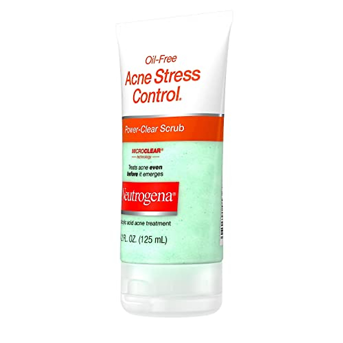 Neutrogena Oil-Free Acne Stress Control Power-Clear Facial Scrub, 2% Salicylic Acid Acne Treatment Medication, Exfoliating Daily Acne Face Scrub for Acne-Prone Skin Care, 4.2 fl. oz