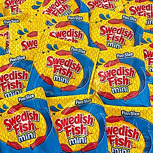 SWEDISH FISH Mini Gummy Candy, Individual Pouches Fun Size, 50 Count Pack