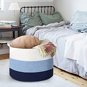 MEGASKET Large Kids Toy Basket, 22" X 14" Soft Cotton Rope Basket, Toy Storage Organizer Bins for Kids, Big Kids Room Nursery Organization, Dog Toy Stuffed Animal Basket, Baby Toy Boxes Extra Large