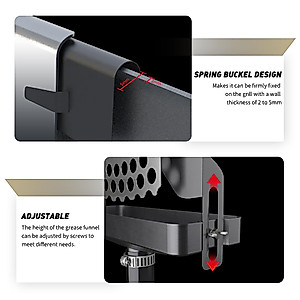 Reusable Rear Grease Drainage Funnel for Blackstone 36'' 28'' 22'' 17'' Inch, Upgraded Blackstone Accessories with Removable Grease Gate, Leakproof Large Capacity Grease Catcher System