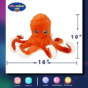 Glow Guards Musical Light up Octopus Stuffed Ocean Life LED Soft Plush Toy with Night Lights Lullaby Glow in The Dark Christmas Birthday Gifts for Toddler Kids
