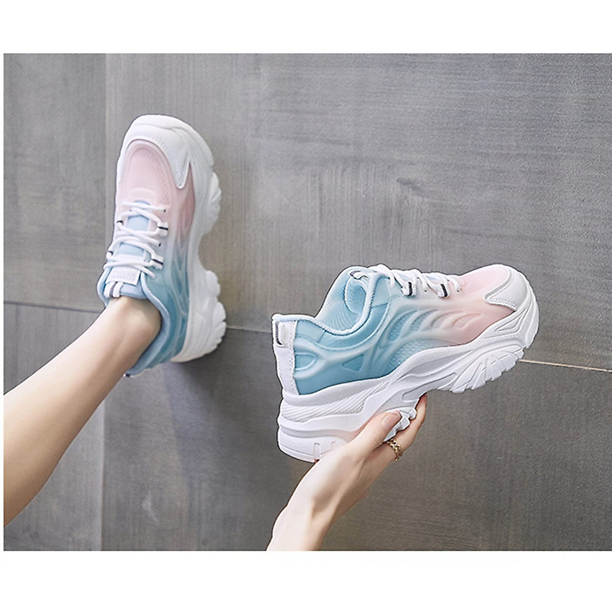 FOFJR Womens Walking Shoes Non Slip Sneakers Comfortable Tennis Running Shoes Blue