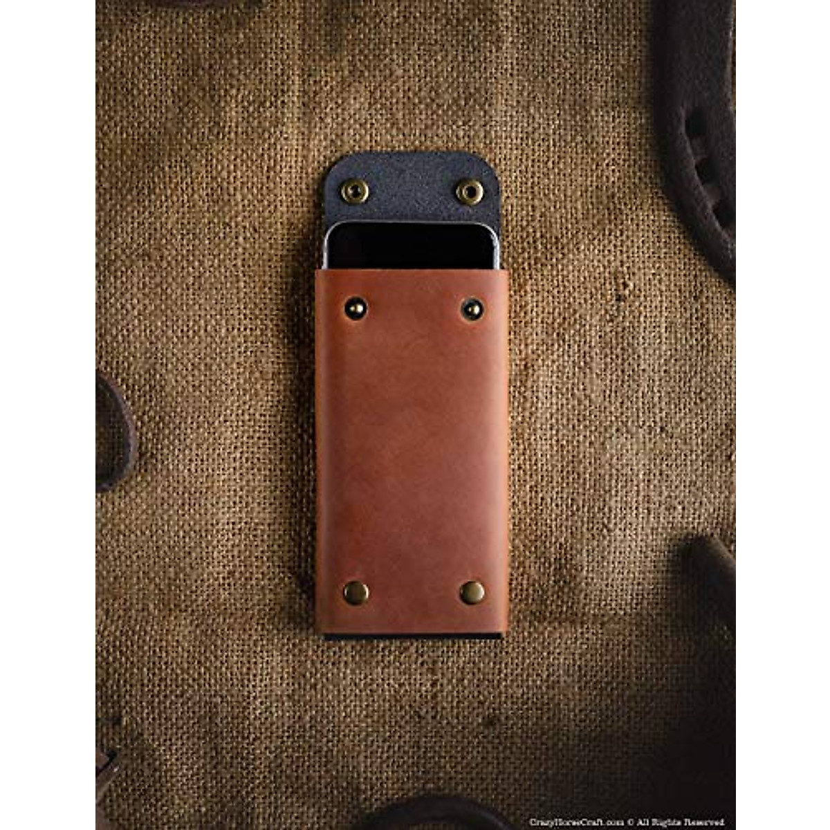 iPhone 12, 12 Pro, 12 Pro Max, 12 Mini case/wallet, Minimalist sleeve/cardholder, Brown Crazy Horse leather, iPhone SE, 11, 11 Pro, 11 Pro Max, Xr/Xs/Xs Max/8/7/6s cover/bag, Crazy Horse Craft