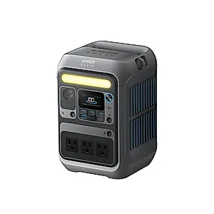 Anker SOLIX C300 Portable Power Station, Outdoor 288Wh LiFePO4 Battery, 300W (600W Surge) Solar Generator, 140W Two-Way Fast Charging, For Camping, Traveling, and Emergencies (Solar Panel Optional) (Renewed)