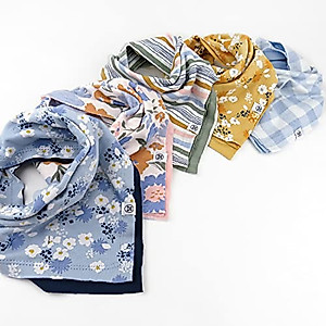 HonestBaby Girls Organic Cotton Bandana Drool Bib Multipack, 5-Pack Honey Kisses, One Size