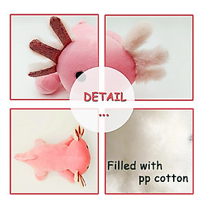 1Pcs Axolotl Plush Toys,10.8 Inch Lovely Soft Stuffed Pillow Dolls Toy Home Decoration for Kids Toddler Adult, Cute and Cuddly Axolotl Stuffed Animal Figure Gifts Christmas Halloween Birthday(Pink)