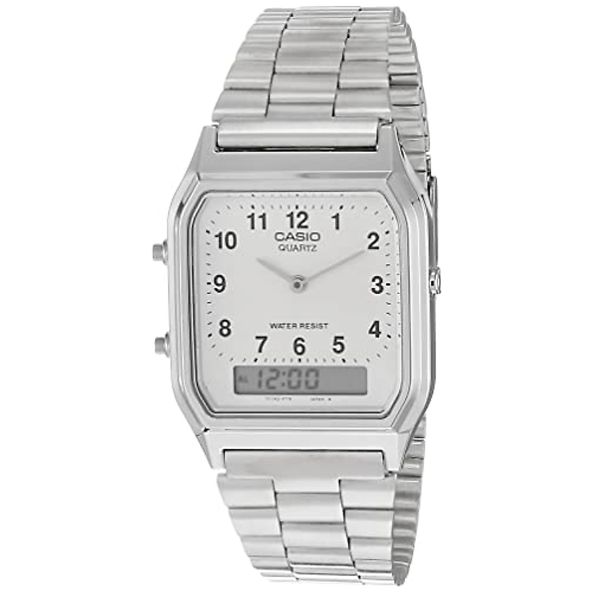 Casio General Men's Watches Digital-Analog Combination with 10 Year Battery Life AQ-230A-7BMQ - WW, White (AQ-230A-7B)