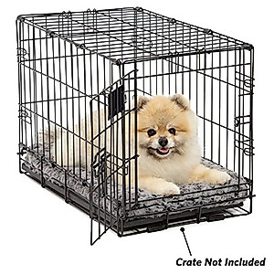 MidWest Homes for Pets Plush Pet Bed | Ombré Swirl & Cat Bed | Gray 17L x 11W x 1.5H - Inches for Toy Dog Breeds, 40618-SGB, 18-Inch