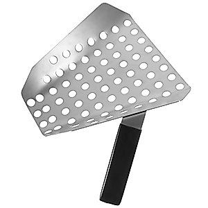 FUOYLOO French Fries Shovel Popcorn Machine Popcorn Metal Pooper Scooper Utility Scoop Fry Bagger Scoop Food Scoop Food Shovel Stainless Steel Chips Shovel Cereals Shovel Silver Teaspoon