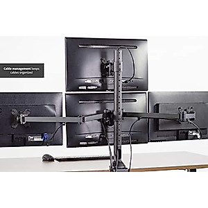 VIVO Steel Quad LED LCD Computer Monitor Heavy Duty Desk Mount, 3 Plus 1 Fully Adjustable Stand, Holds 4 Screens up to 32 inches, STAND-V104A