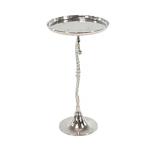 Deco 79 Aluminum Metal Sea Horse Side End Accent Table End Table, Side Table 16" x 16" x 29", Silver