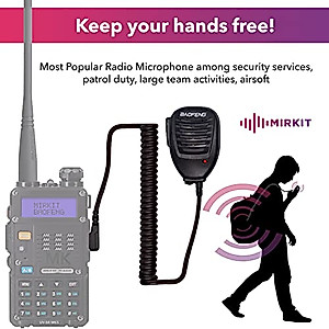 MIRKIT UV-5R Accessories Compatible with Baofeng BF-F8HP, Full House Set: UV5R Battery BL-5L 3800 mAh, USB Charge Cable, Speaker Mic, Mirkit FTDI Programming Cable Model 3, Lanyard Mirkit