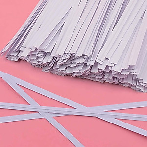 Easytle 600 Pcs 5" White Paper Twist Ties Bread Ties White Twist Ties Twisty-Ties Bag Ties Twist Ties for Bags Bread Wire Ties Twist Tie for Party Cello Candy Bread Coffee Bags Cake Pops