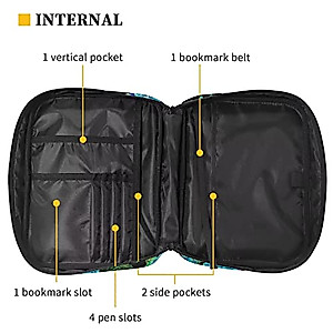 Tongluoye Green Peacock Bible Book Cover for Women Stylish Large Size Bible Case with Handle and Zip Pockets Portable Tote Crossbody Backpack Handbag Bag for Study Items Daily Use Gifts for Girls