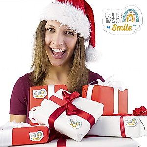 muminglong 1.5 Inch I Hope This Makes You Smile Sticker, Rainbow Sticker, Thank You Sticker, Small Shop Sticker, Small Business, Handmade Sticker, Packaging Sticker, 500 PCS