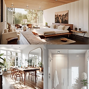 JULLISON 10 Packs 4 Inch Black LED Low Profile Recessed & Surface Mount Disk Light, Round, 10W, 600 Lumens, 3000K Warm White, CRI80, DOB Design, Dimmable, ETL Listed