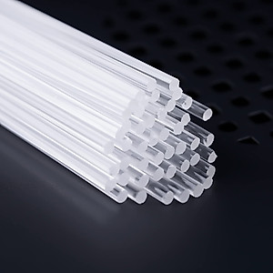 LSYGXYZ 50 Pieces Acrylic Lollipop Sticks, Clear Cake Pops for Candy Dessert Chocolate Handmade DIY, 8 Inch(3mm Diameter)