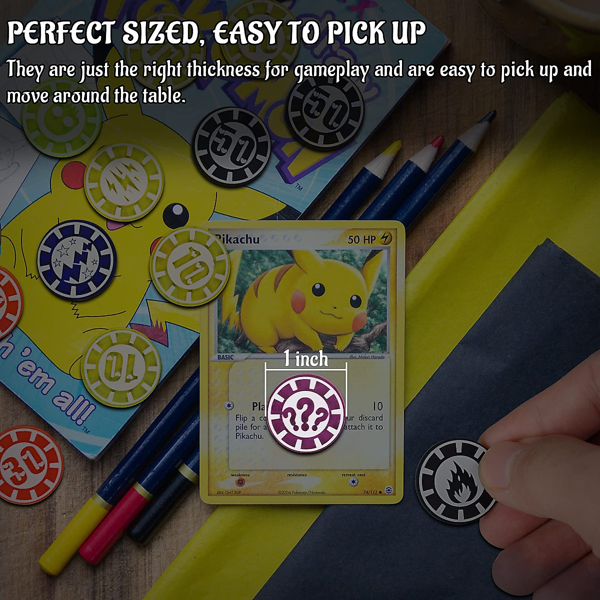 CZYY Damage and Status Counters Set of 24 Acrylic Effect Tokens Combatible with TCG