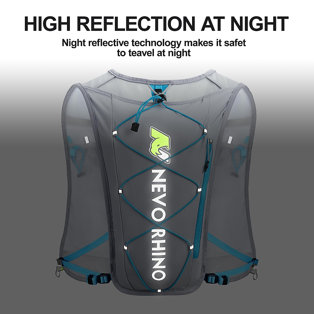 N NEVO RHINO Running Vest for Women, Water Backpack, Hydration Running Vest for Hiking, Trail Marathon Race, Ideal for Women and Men (Pack with 1.5L Water Bladder)