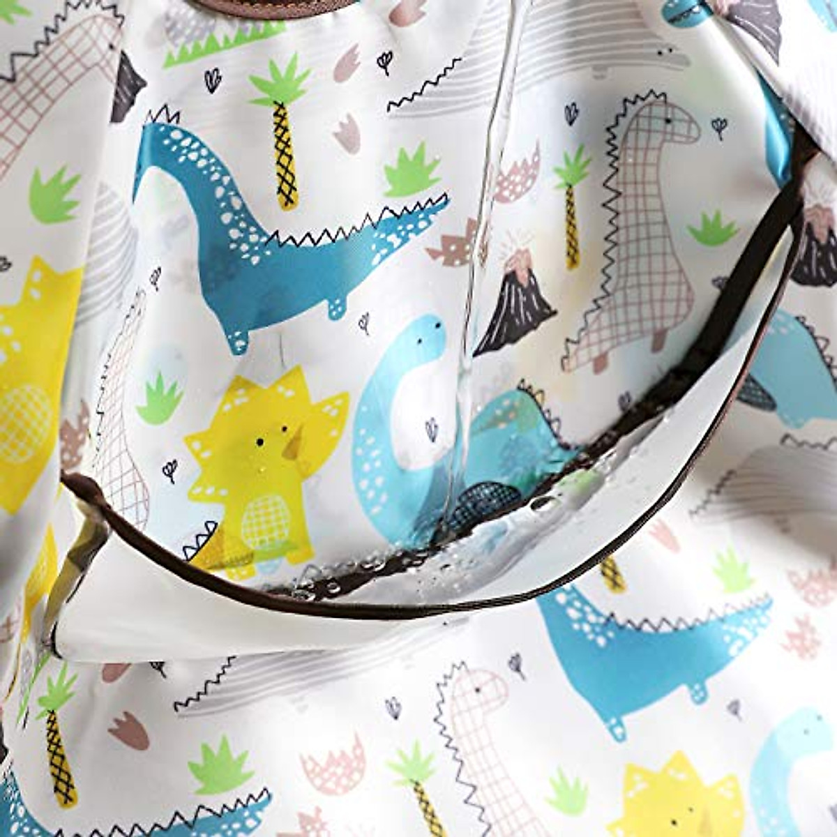 PandaEar Short Sleeve Bib 3-Pack Set| Waterproof Apron Smock Pocket and Crumb Catcher |