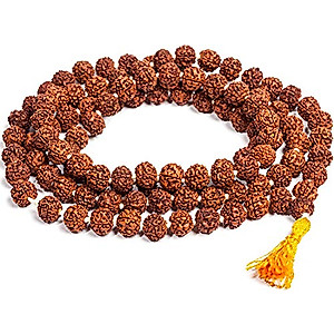 Petrichor Certified Original Nepali Rudraksha Mala with Certificate for Wearing and Japa Mala (5 Mukhi Mala, 108 beads Mala Rosary Garland)