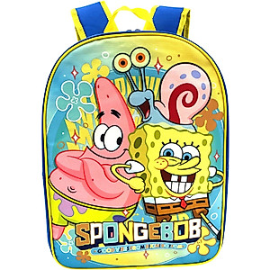 Ruz Sponge Bob 15" School Backpack (Blue-Yellow)
