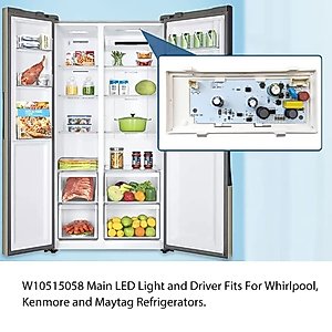 W10515058, WPW10515058 LED Light Compatible with WRS342FIAW02 Refrigerator
