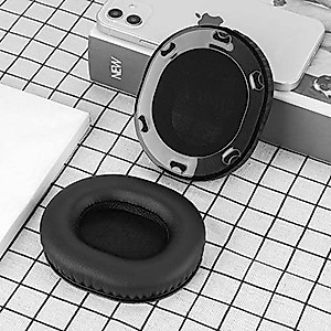 Geekria QuickFit Replacement Ear Pads for Audio-Technica ATH-M70X Headphones Ear Cushions, Headset Earpads, Ear Cups Cover Repair Parts (Black)