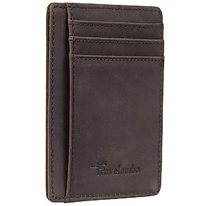 Travelambo Womens Multi Card Case Wallet & Front Pocket Minimalist Leather Slim Wallet