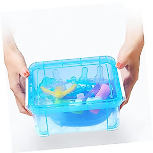 Cabilock Red Storage Bins with Lids 2pcs Boxes Storage Box Plastic Container Plastic Box Stuffed Animals for Kids Storage Bins with Lids for Animal Storage Organizing Box