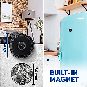 Aneekiti Mini Spy Camera Wireless WiFi Hidden Camera 1080P Full Hidden Cameras with Night Vision and Motion Detection Security Nanny Camera for Outdoor Home Office1 black