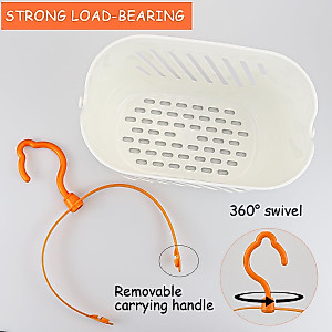 LNQ LUNIQI Plastic Hanging Shower Caddy with Hook Portable Kitchen Organizer Storage Basket Hanging Shower Caddy Basket for Bathroom Kitchen Pantry Bathroom Dorm Room（White）