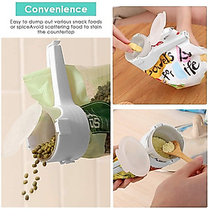 Kitchen Chip Bag Clips with Pour Spouts - 4 PCS Plastic Cap Sealer Clips for Food Storage