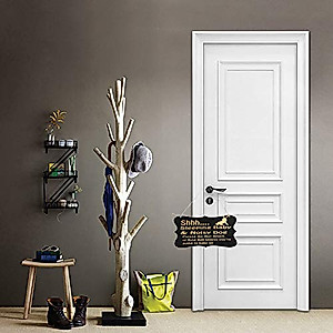 BinaryABC Baby Sleeping Sign ,Baby Do Not Disturb Door Hanger Sign,Baby Room Decorative Wooden Plaques