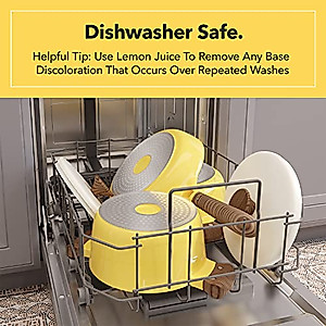 Vremi 8 Piece Ceramic Nonstick Cookware Set - Induction Stovetop Compatible DIshwasher Safe Non Stick Pots with Lids and Frying Pans - Dutch Oven Pot Fry Pan Sets for Serving - PTFE PFOA Free - Yellow