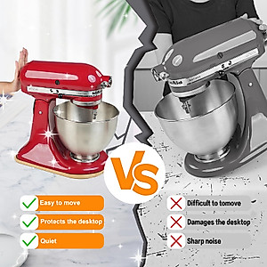 Bamboo Mixer Slider Compatible with KitchenAid 6/7/8 Quart Bowl-Lift Stand Mixer