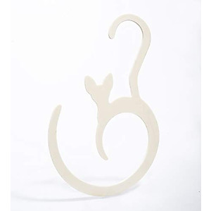 Kotomoda Belt Rack Scarf Ring Hangers, Non-Slip Ties Haning Hook Closet Organizer Accessory Holders for Ties Scarves Belts and Jewelry and Sphynx Cat Clothes (White, 1)