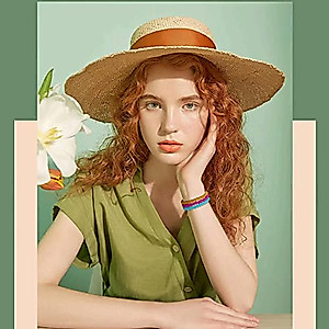 MOZAKA 20Pcs 6mm Beaded Stretch Bracelet for Women Multicolor Crystal Glass Beads Bracelets Handmade Round Beads Elastic Bracelets Jewelry