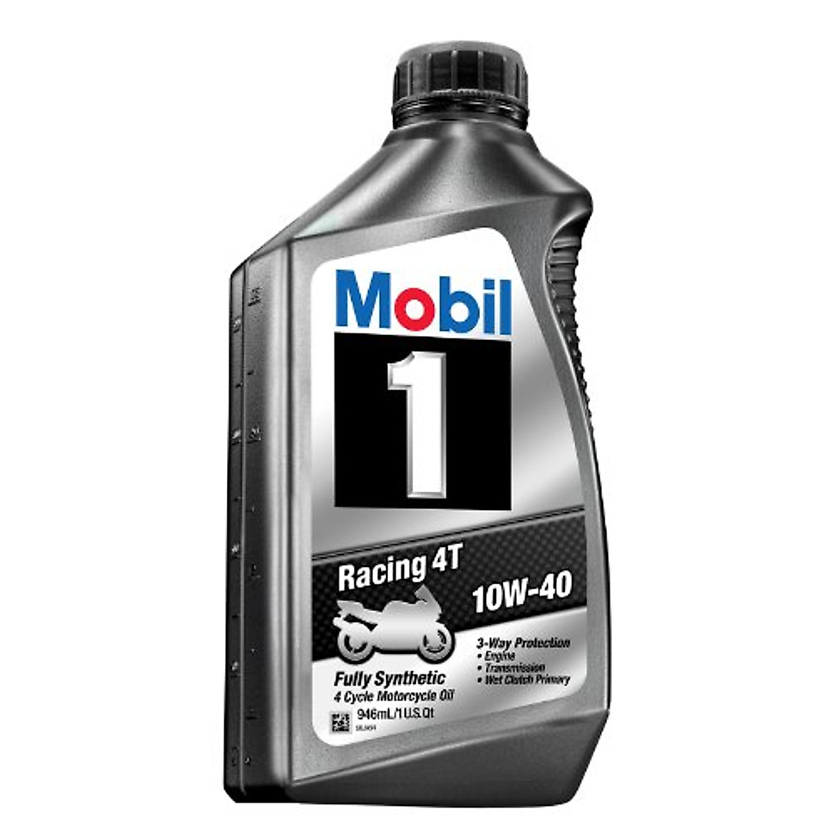 Mobil 1 98JA11 10W-40 Racing 4T Motorcycle Oil for Sport Bikes - 1 Quart (Pack of 6)