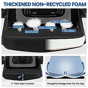 Yaheetech Ergonomic Mesh Office Chair, High Back Desk Chair with with flip-up Armrests, Adjustable Padded Headrest Computer Chair with Lumbar Support for Home Oiffce Game Room, Black