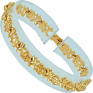 LIFETIME JEWELRY Diamond Cut Rose Charm Bracelet for Women 24k Real Gold Plated (7)