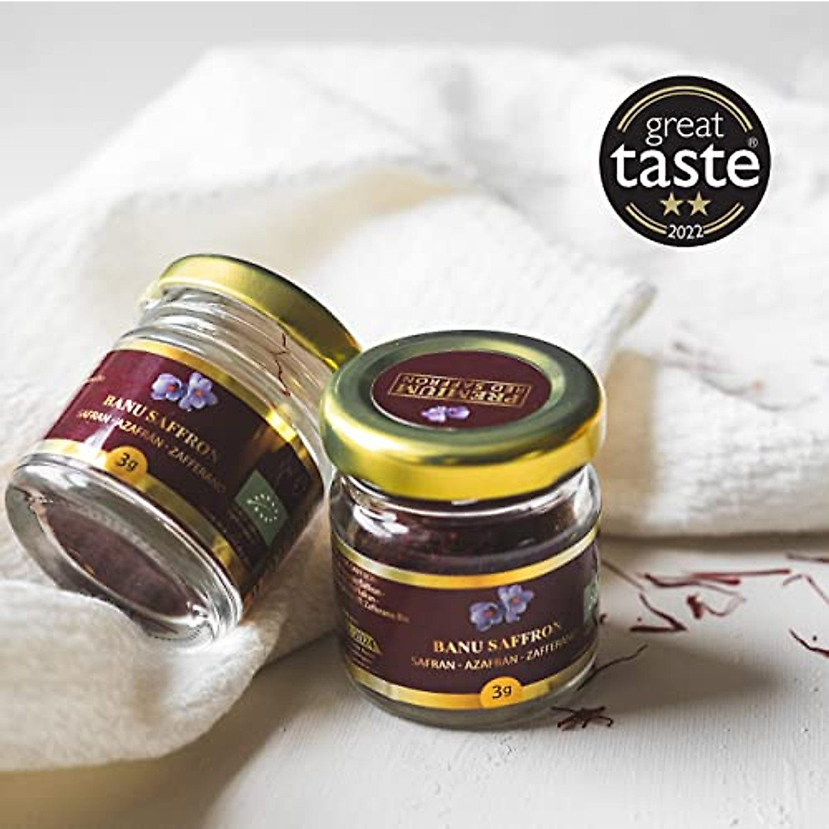 Organic Saffron - Banu Saffron Award Winning all Red Certified Organic Saffron Threads - 1 Gram (0.035 Ounce)