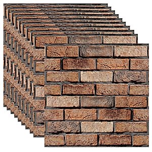 Veczom 3D Wall Panels Peel and Stick 3D Brick Wallpaper Peel and Stick Interior Wall Décor,10 Pack Waterproof Wall Panel PVC Stone Wall Panels for Living Room,Lobby Bedroom Hotel Office Decoration