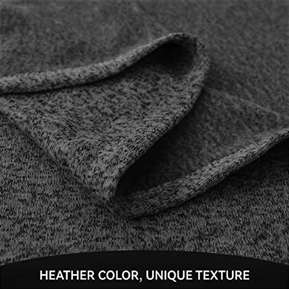 Heathered Sweater Fleece Knit Blanket Throw Jersey Soft Breathable Comfortable Blankets for All Seasons, 50"X 60" (Black)