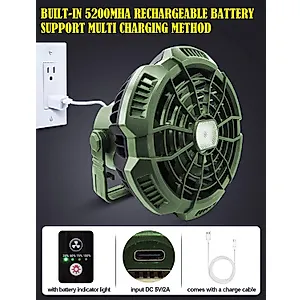 ayamaya Camping Fan + 4 Person Tent, Orange 2 Person Backpacking & Rechargeable Fan with LED Light & Remote Control, 7800mAh Portable Led Light Camping Lantern Fan USB Desk Ceilling Fan