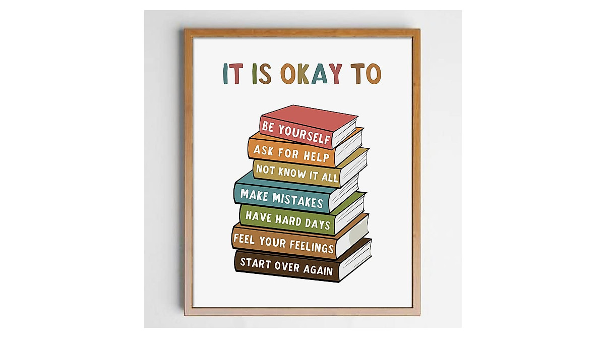 It Is Okay To Feel Classroom Poster - Uplifting Boho Wall Art