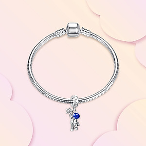 Annmors Astronaut in The Galaxy Dangle Charm 925 Sterling Silver for Woman Bead Gifts for Women Bracelet&Necklace T734