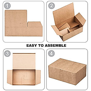 10 Pack Brown Gift Boxes, 9.45x6.5x4 Inches Kraft Paper Boxes with Lids for Valentine's, Birthday party, Wedding, Cupcake Boxes, Easy Assemble Bridesmaids Proposal Boxes, With 66ft Twine