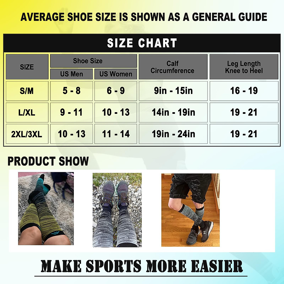 5 Pairs Graduated Compression Socks for Women&Men 20-30mmhg Knee High Socks Compression Stockings Athletic Socks(Multicoloured 1, Small/Medium(US SIZE)