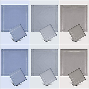 Zenssia Men's Soft Cotton Handkerchiefs Assorted Color with Stripe 6 Piece Gift Set Pattern 2